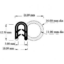 DX 71 EPDM/Steel Rib Side Seal